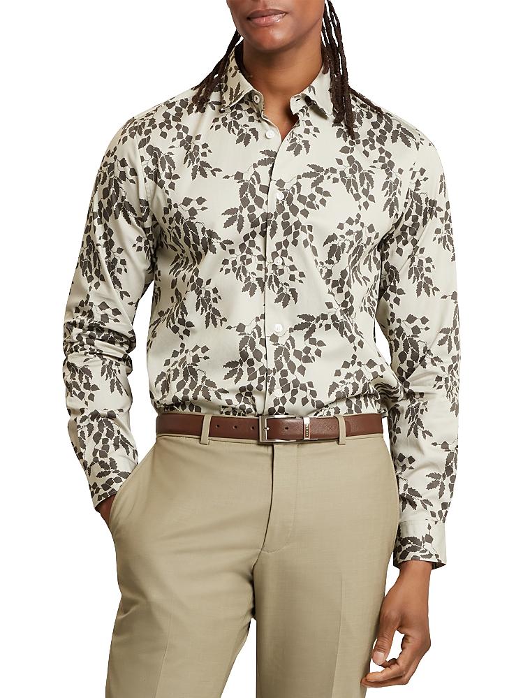 TED BAKER LONDON dornan regular fit shadow leaf print shirt
